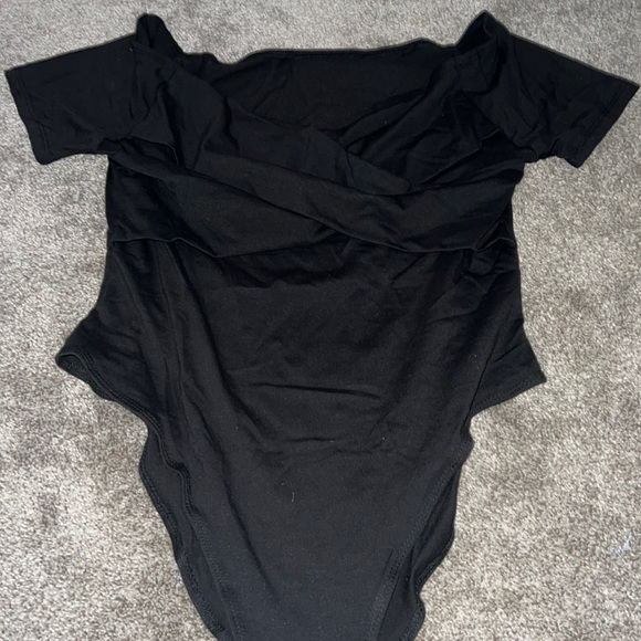 Tops | Women Black Body Suit With Cross Cross Design In Front | Poshmark